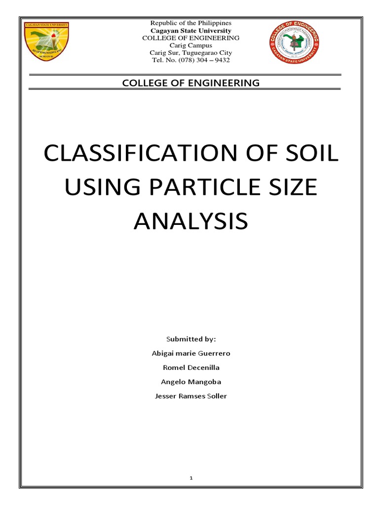 Classification of Soil Using Particle Size Analysis | PDF | Physical ...