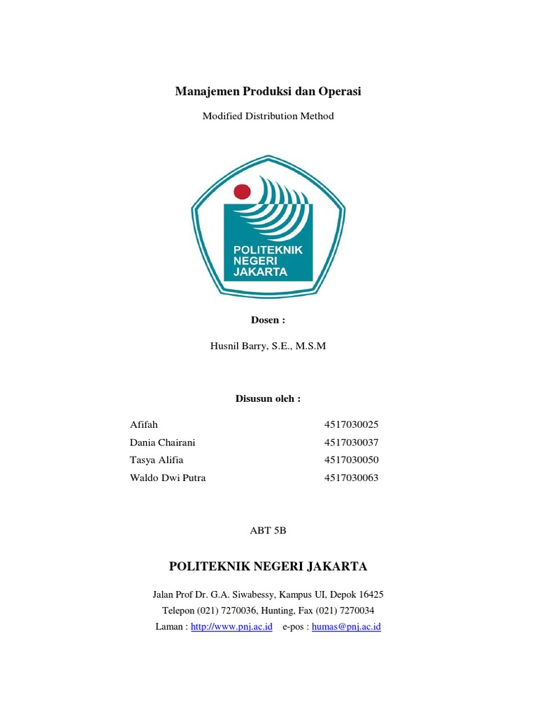 Modified Distribution Method | PDF