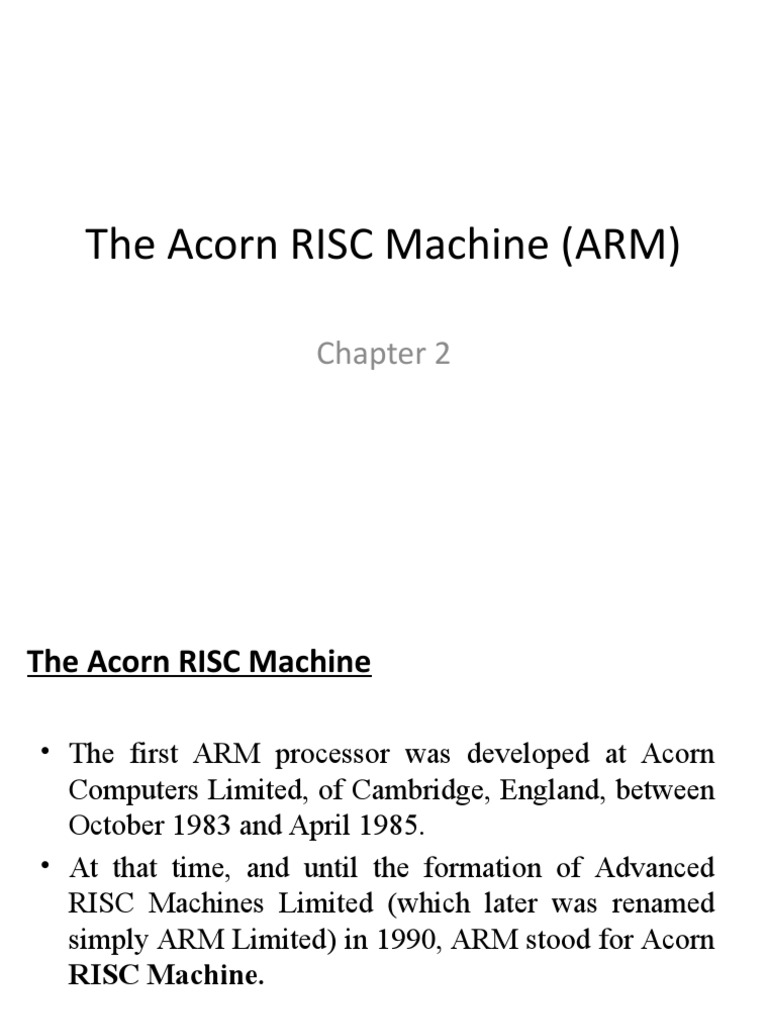 The Acorn RISC Machine (ARM) | PDF | Arm Architecture | Central ...