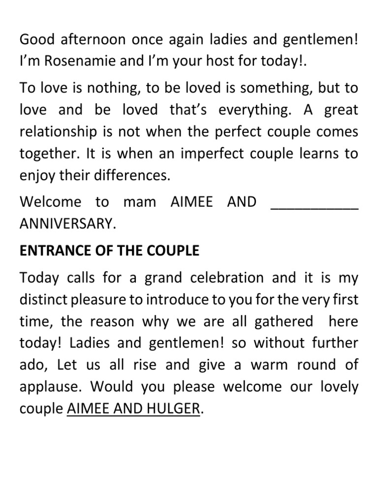 SCRIPT For Anniversary Party | PDF | God The Father | Prayer