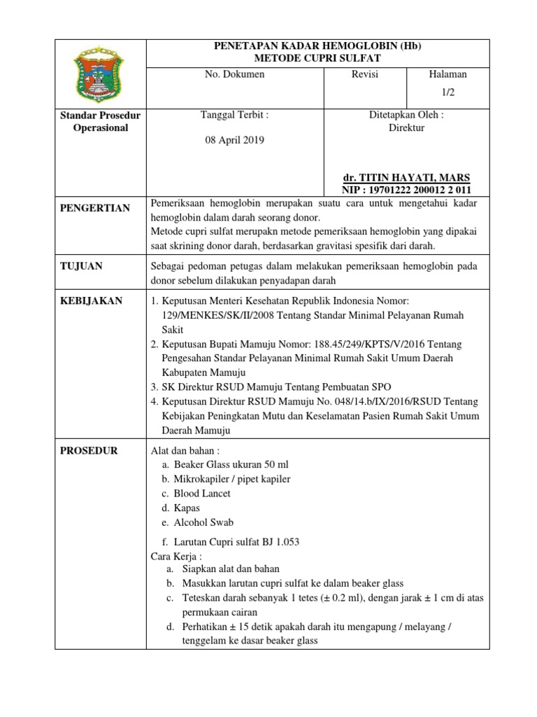 SOP HB Metode Cupri | PDF