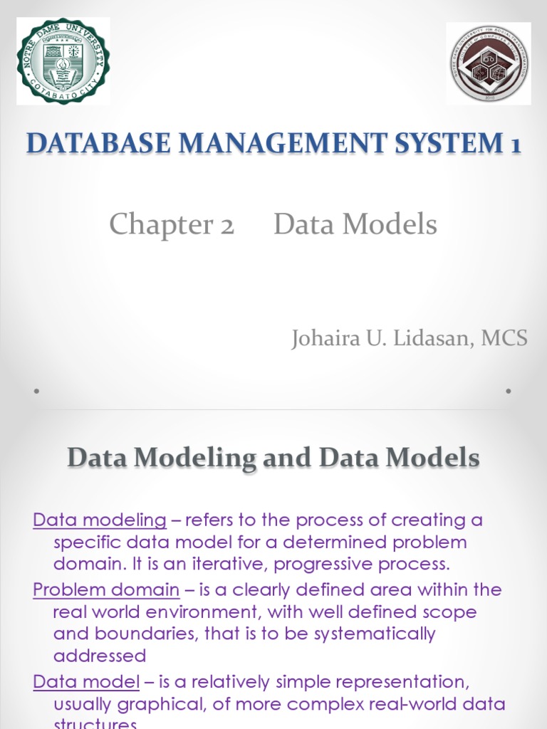 Database Management System 1: Chapter 2 Data Models | PDF | Data Model ...