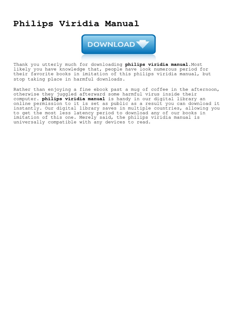 Philips Viridia Manual