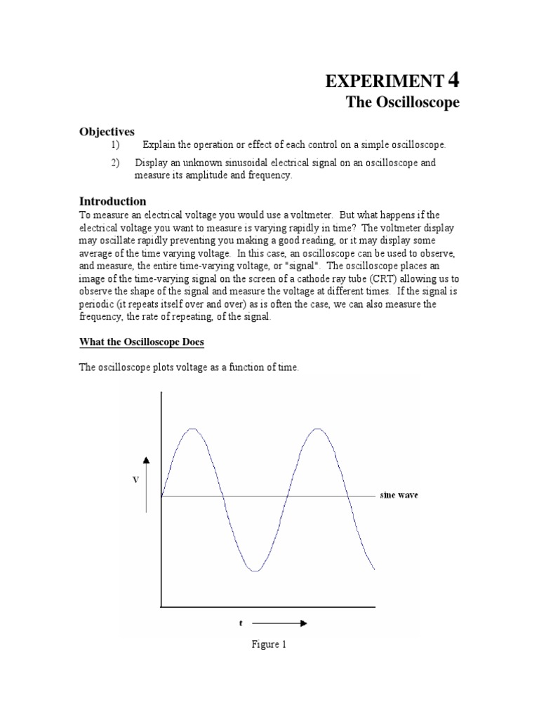 Experiment: The Oscilloscope | PDF | Amplitude | Frequency