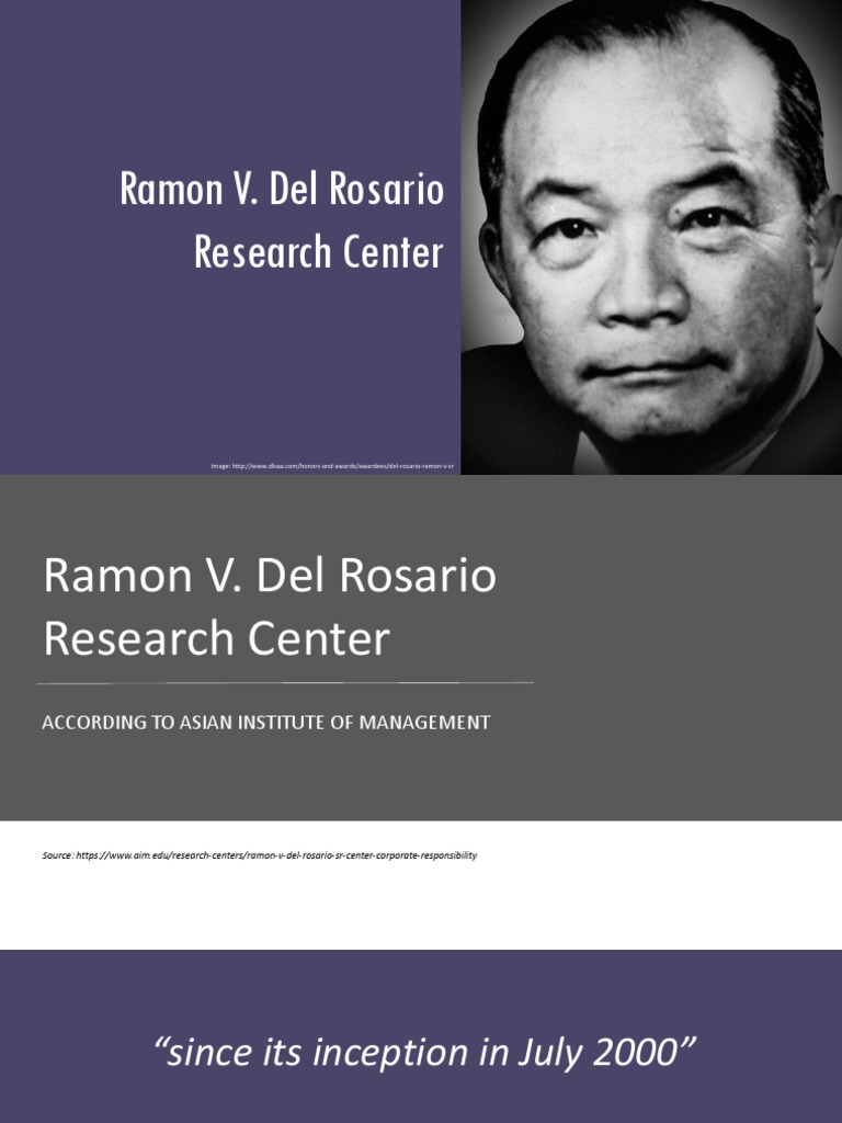 Ramon V. Del Rosario Research Center | PDF | Corporate Social ...