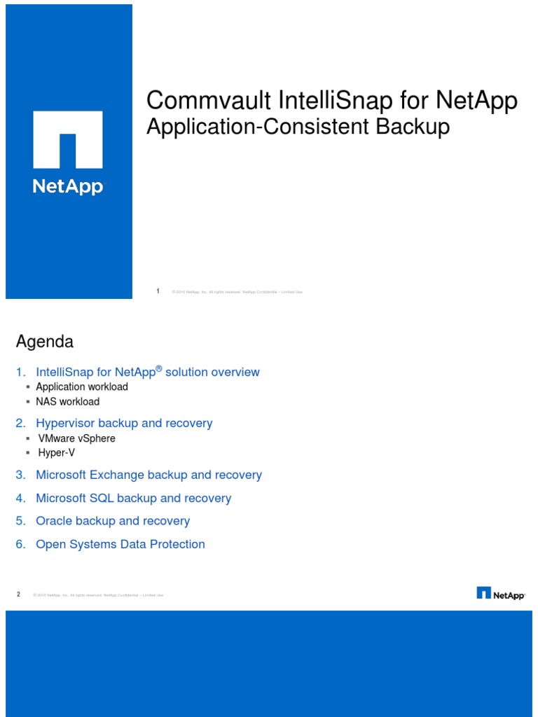 Commvault IntelliSnap For NetApp Application-Consistent Backup SE Training Presentation | PDF ...