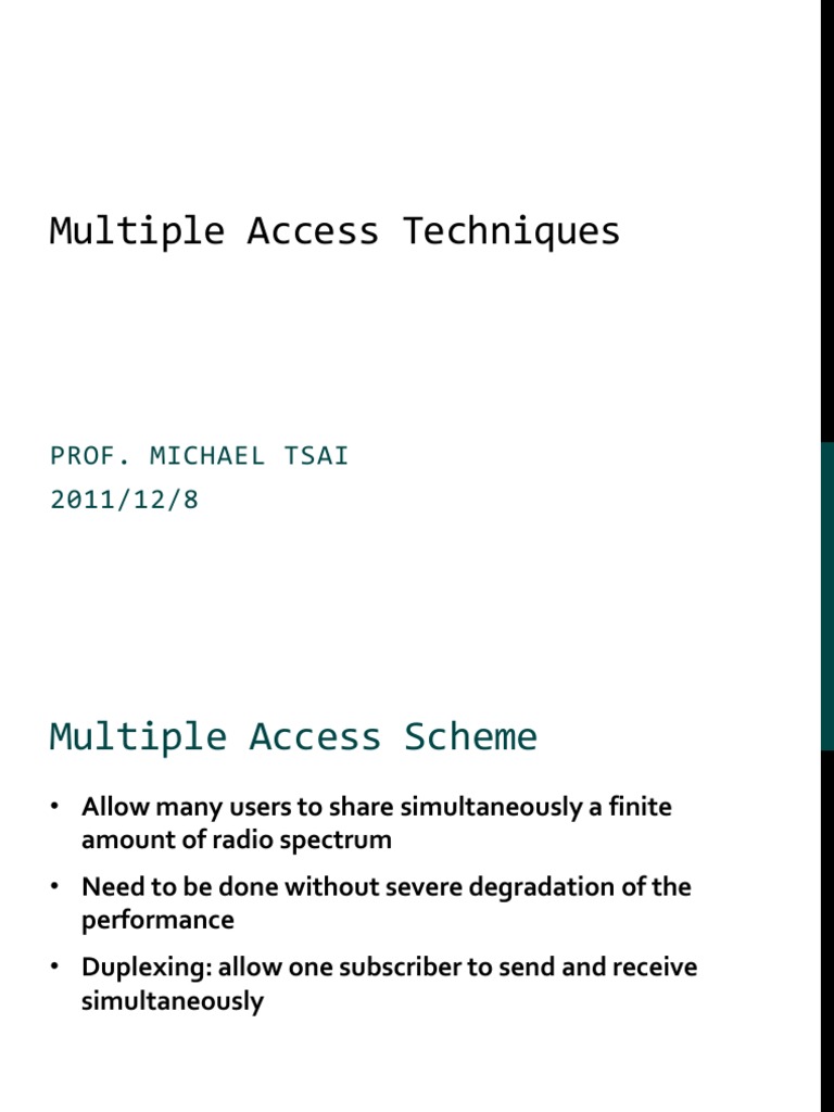 Multiple Access Techniques | PDF | Duplex (Telecommunications ...
