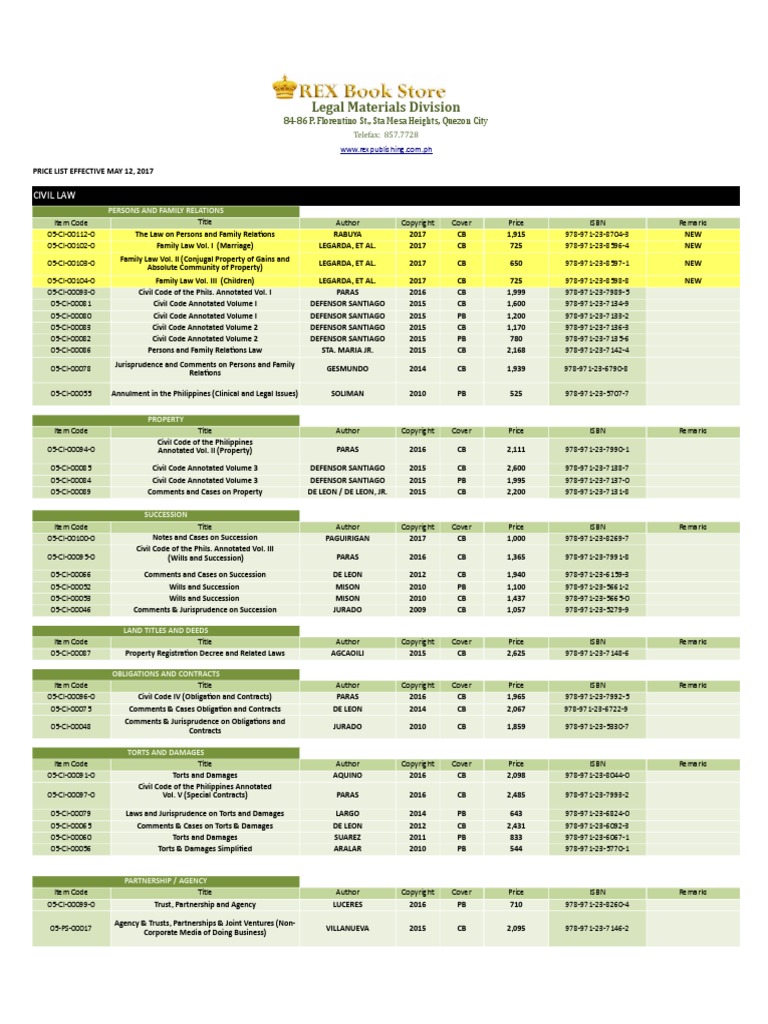 Updated Law Pricelist (Effective May 12, 2017) | PDF | Taxes | Damages