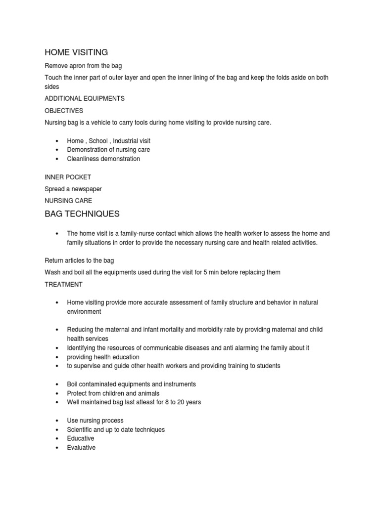 Principles and Techniques of Home Visiting and Community Health Nursing ...