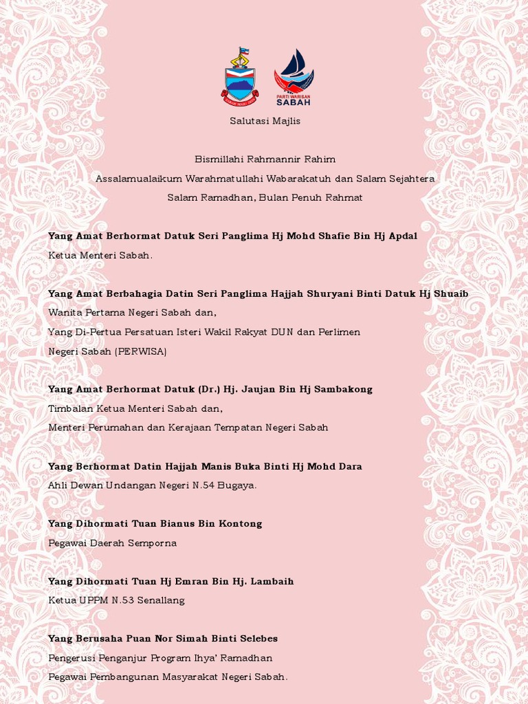 Salutasi Majlis | PDF