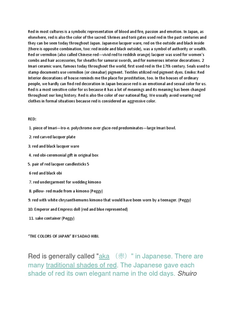 Red in Japan | Download Free PDF | Red | Japan