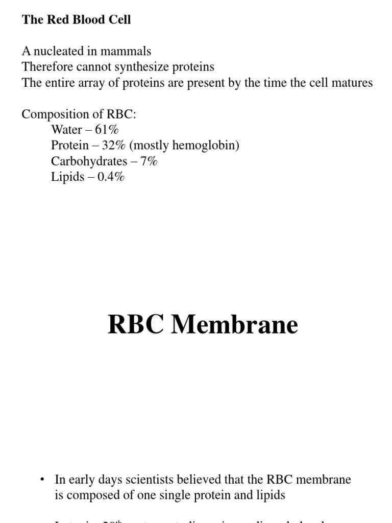 Red Blood Cell Membrane | PDF | Cell Membrane | Red Blood Cell