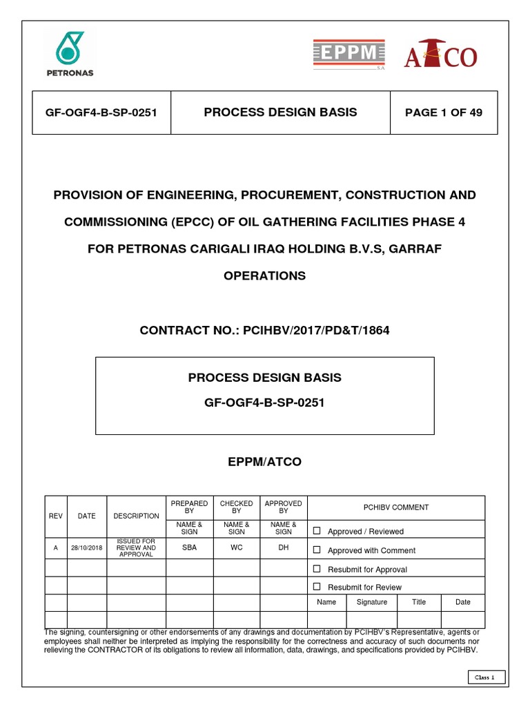 Process Design Basis Rev A | PDF | Magnesium | Petroleum Reservoir