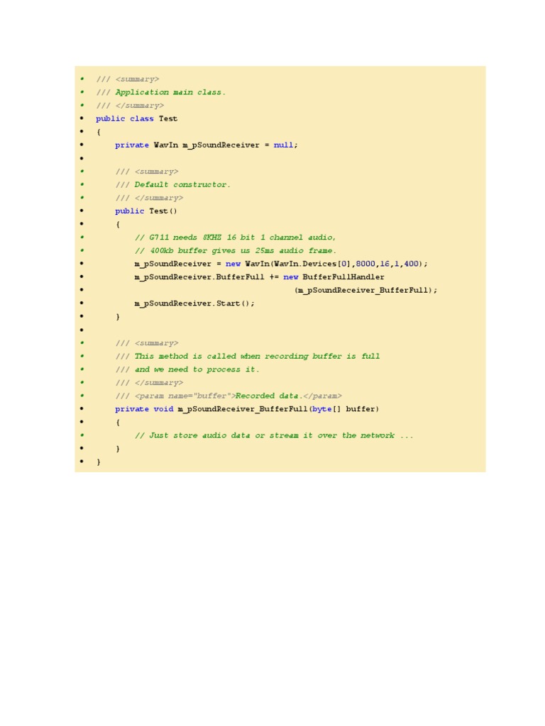 C# Audio Recording Class Example | PDF