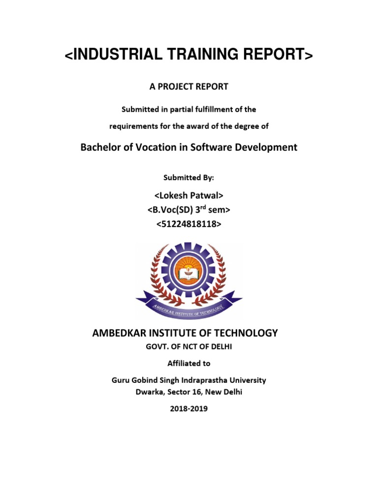 Project Report Front Page Format | PDF