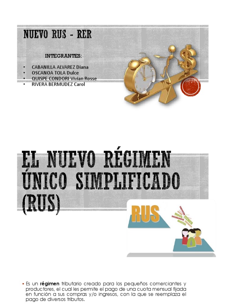 Nuevo Rus y Régimen Especial | PDF | Impuesto sobre la renta | Impuestos