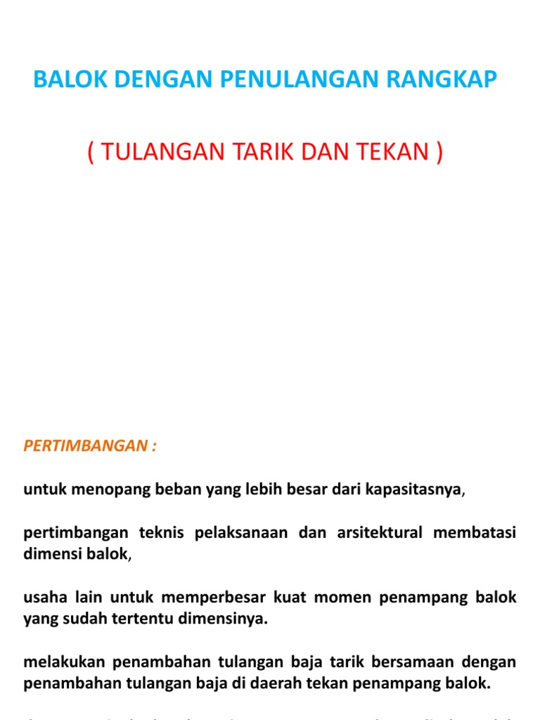 Balok Tulangan Rangkap | PDF