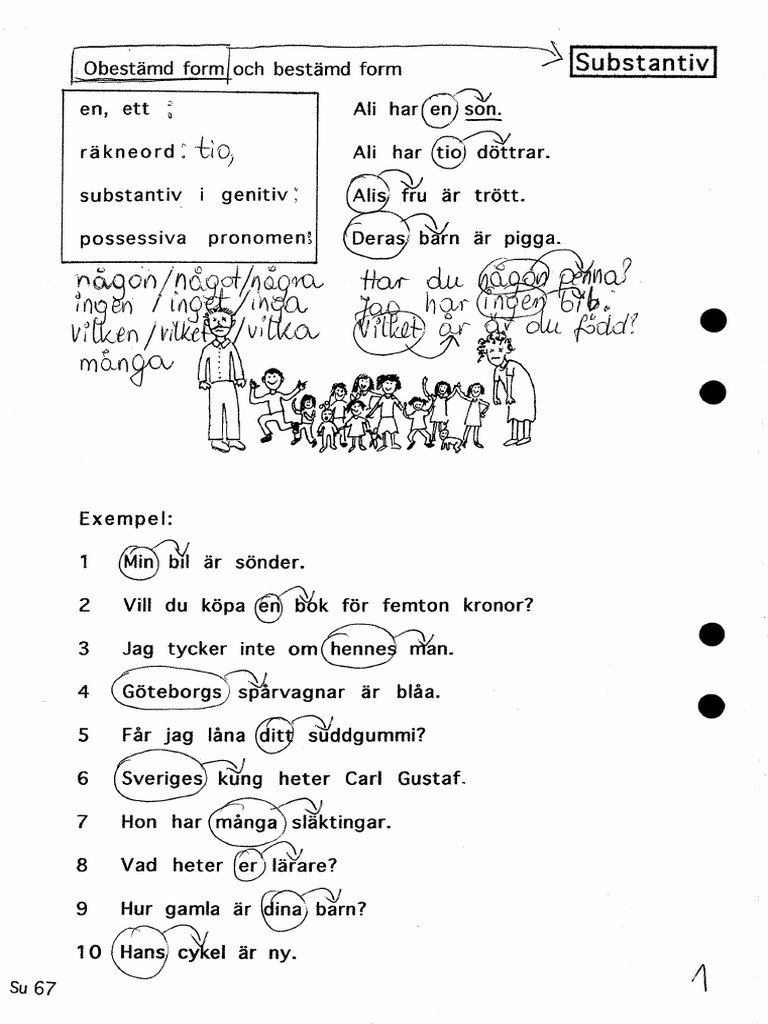 Substantiv Obestämd Och Bestämd Form | PDF