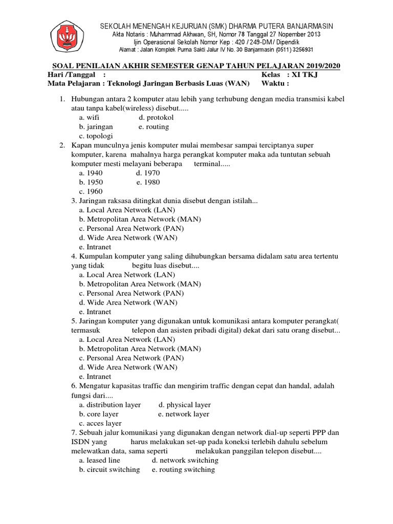 WAN Kls XI TKJ 2019 | PDF