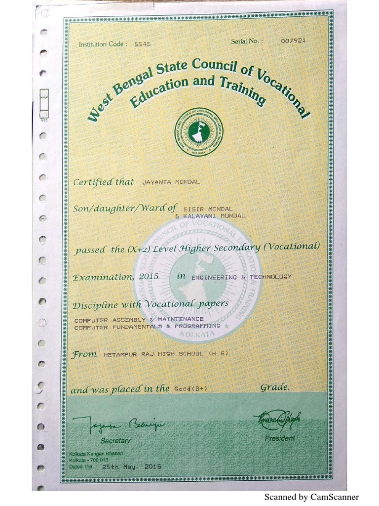 Hs Certificate | PDF