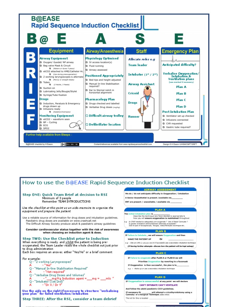 Be at Ease Checklist | PDF | Medical Specialties | Medical Treatments