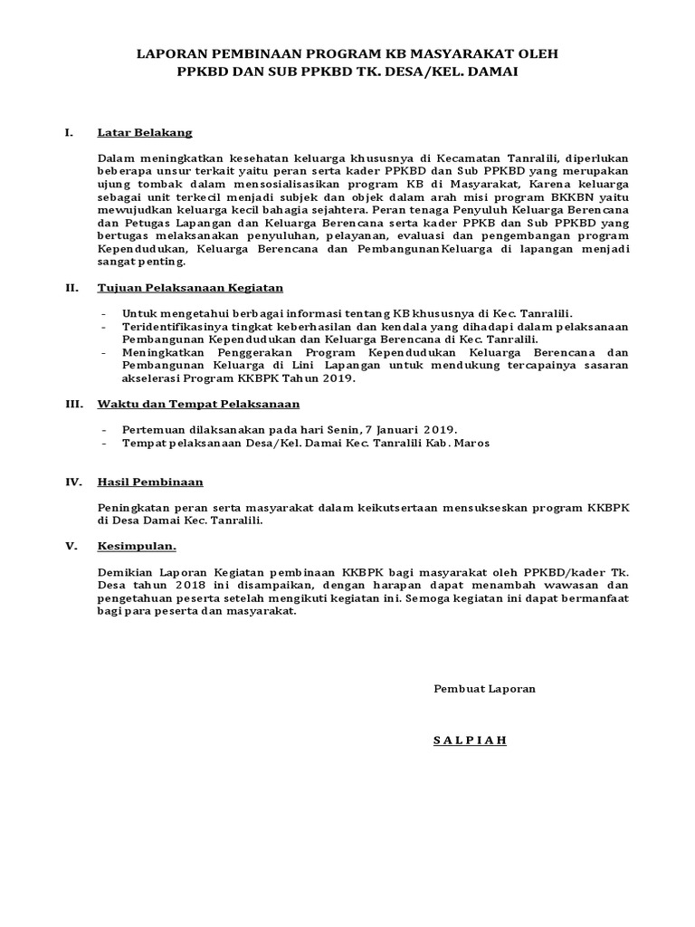Laporan Kegiatan Kie Posyandu Oleh PPKBD Dan Sub PPKBD | PDF