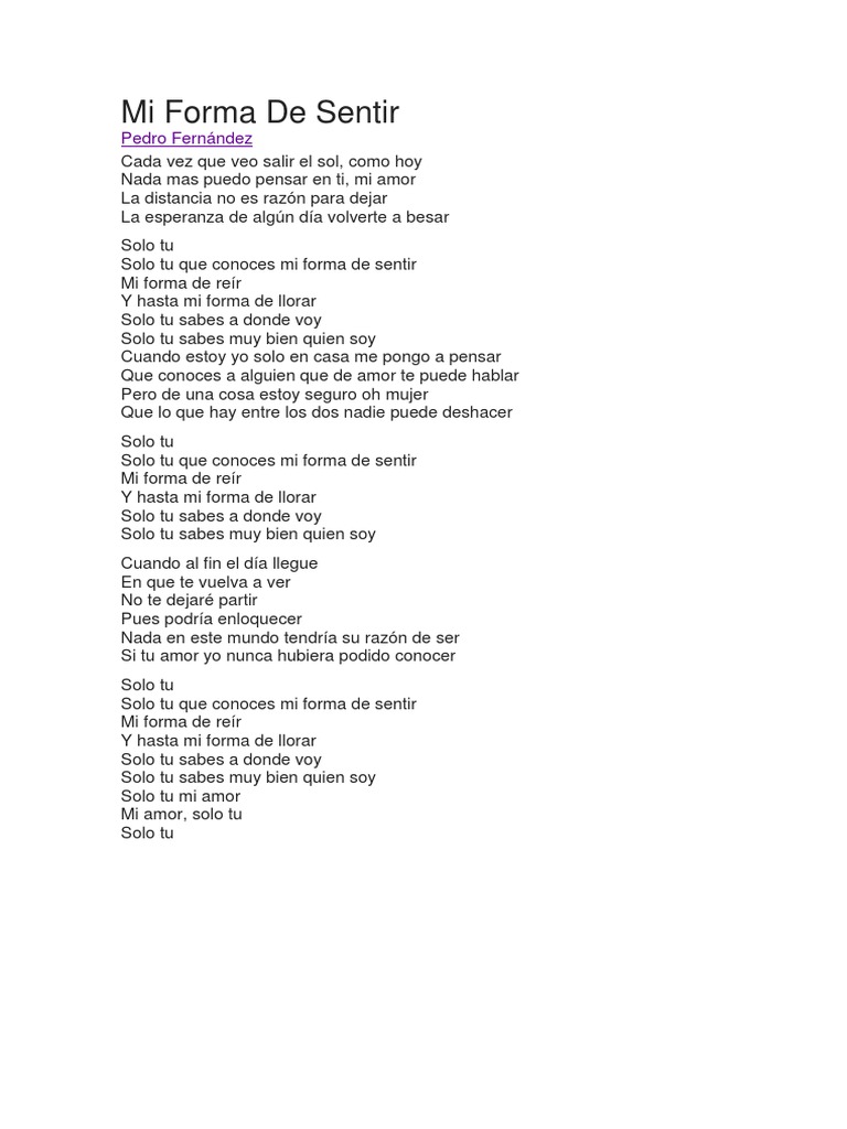 Mi Forma De Sentir Pdf