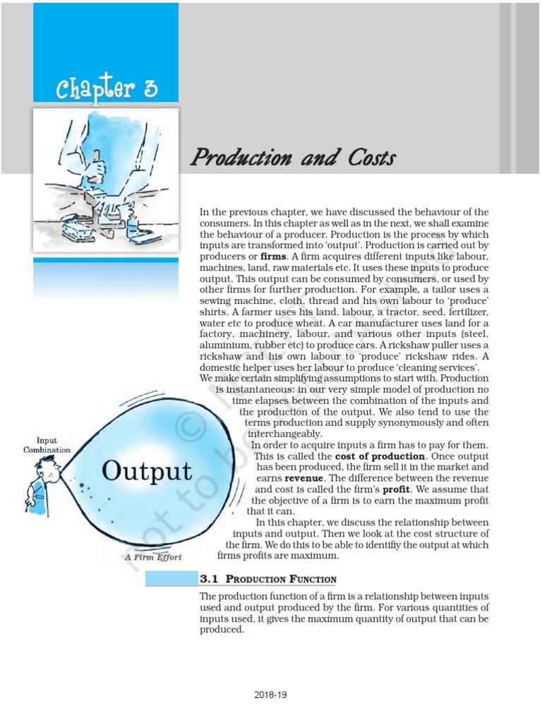 Economics Ncert | PDF | Long Run And Short Run | Production Function