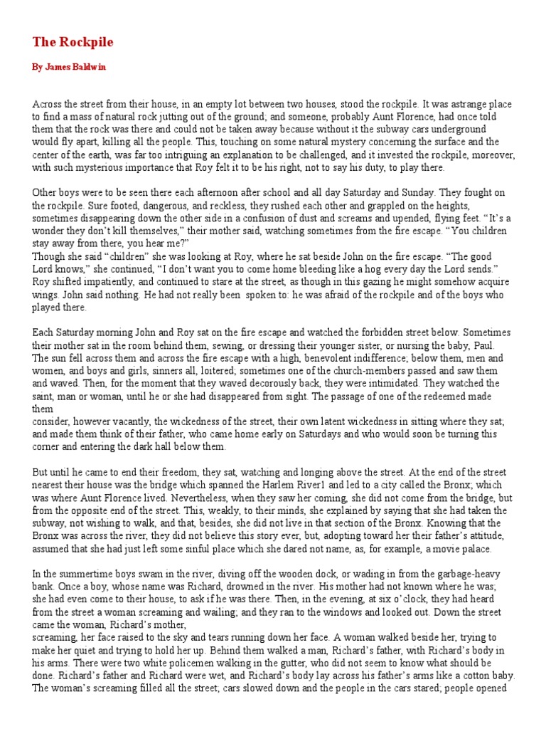 The Rockpile: by James Baldwin | PDF | Mystery, Thriller & Crime Fiction