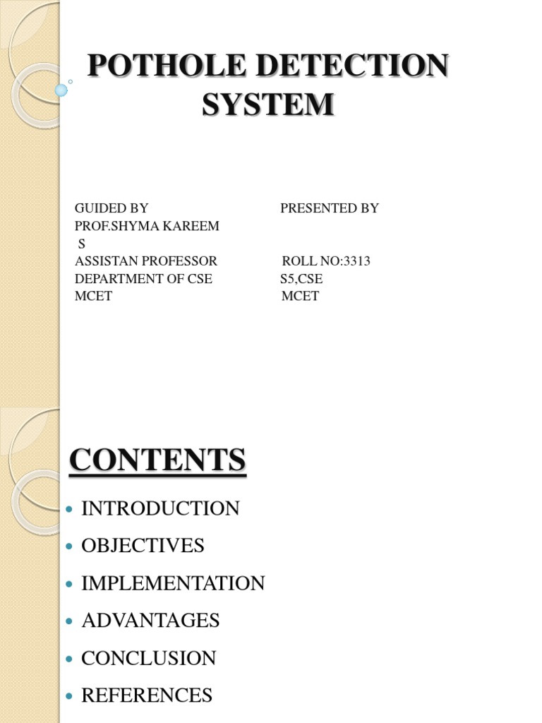 Pothole Detection System Pdf Smartphone Accelerometer