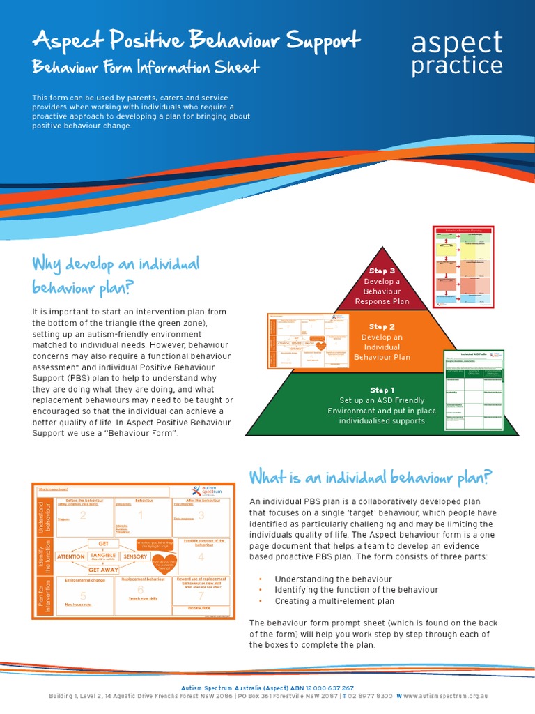 Aspect Positive Behaviour Support: Behaviour Form Information Sheet ...