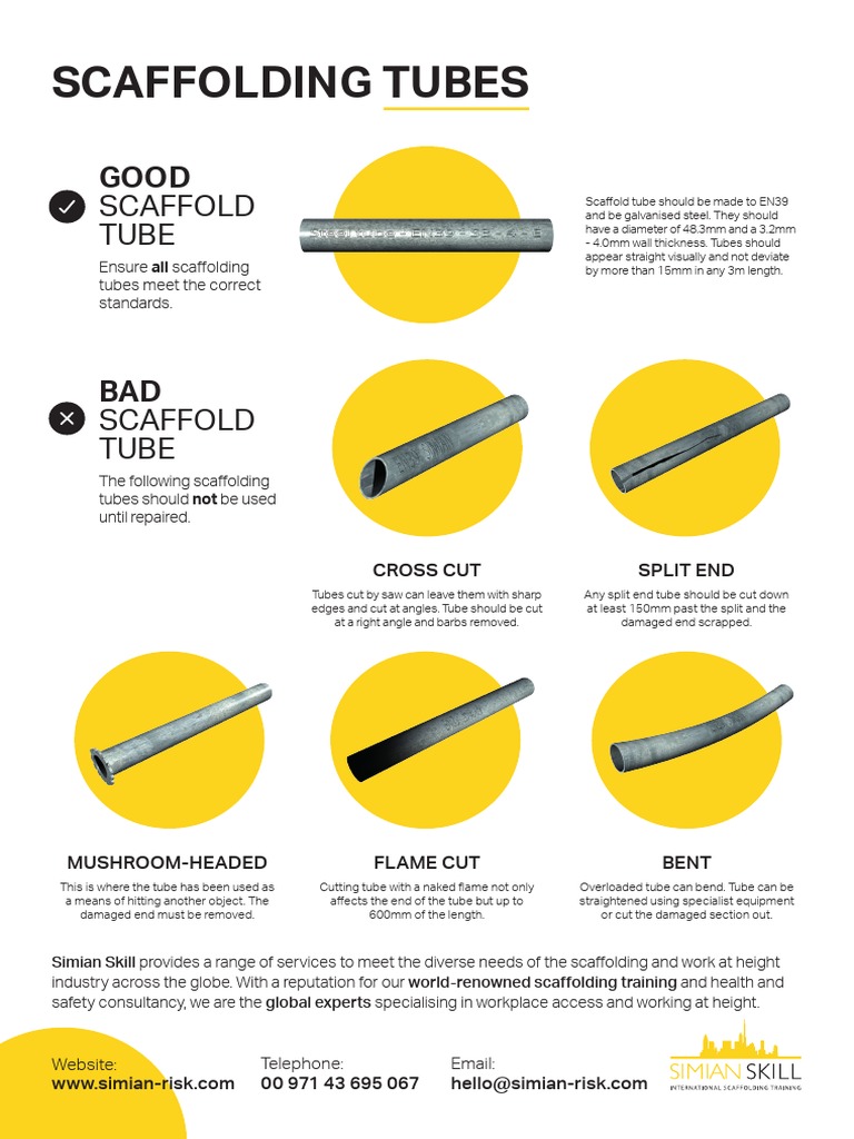 Scaffolding Tube Specifications and Safety | PDF