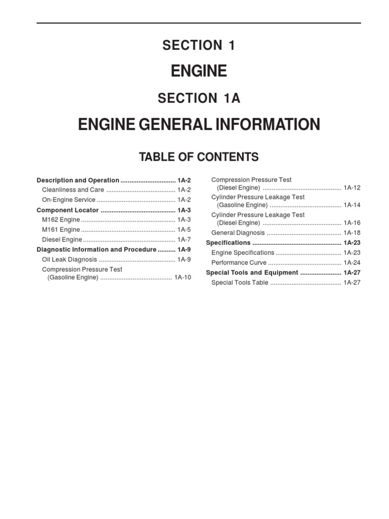 Engine: Section 1 | PDF | Cylinder (Engine) | Internal Combustion Engine