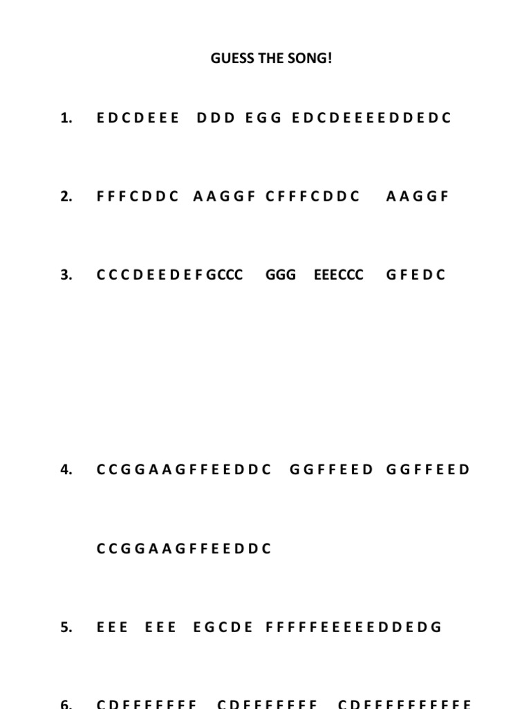 Guess The Song | PDF