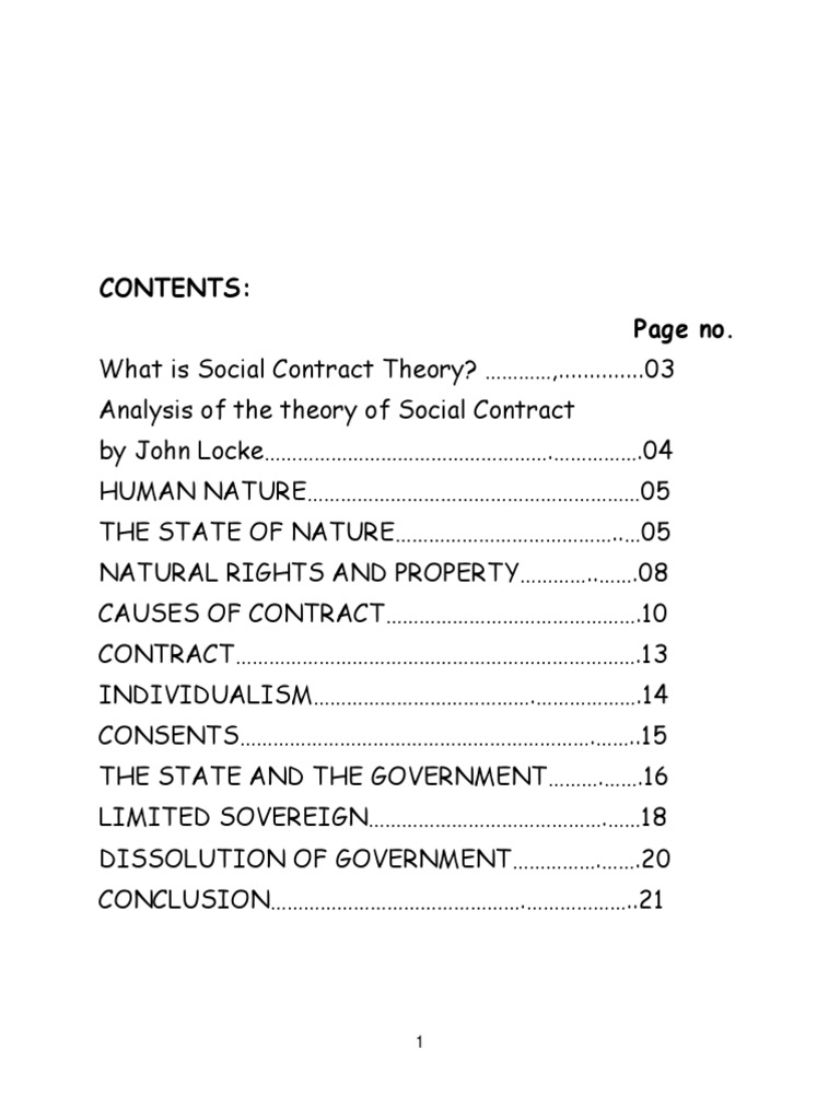 Social Contract Theory by Jhon Locke | PDF | Social Contract | Property