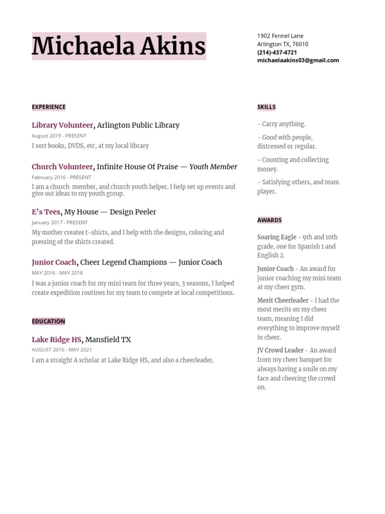 Michaela Akins:, Arlington Public Library | PDF | Cheerleading | Teams