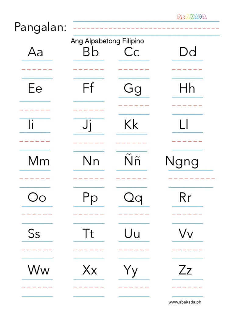 Aa BB CC DD Ee FF GG HH Ii JJ KK LL MM NN ÑÑ NGNG Oo PP QQ RR Ss TT Uu ...