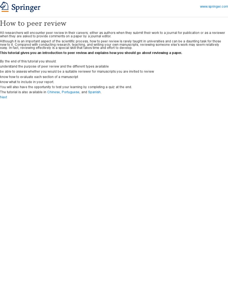 How To Peer Review - Springer PDF | PDF | Experiment | Statistics