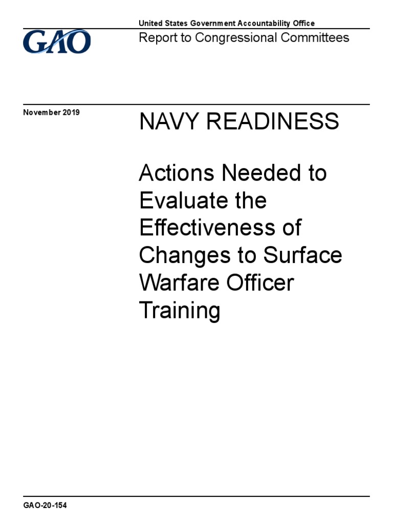 GAO Report Navy Surface Warfare Officer Training | PDF | United States ...