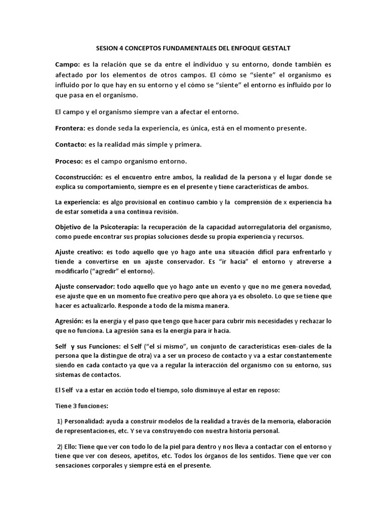 Sesion 4 Conceptos Fundamentales Del Enfoque Gestalt | PDF | Percepción ...