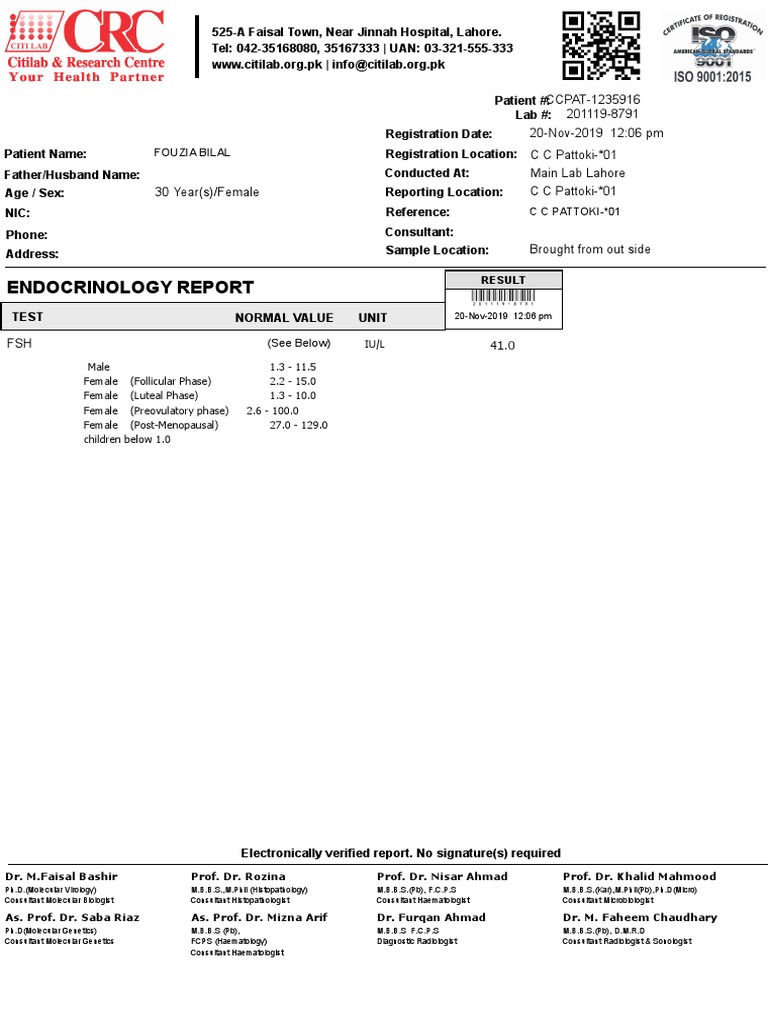 Patienttestreport | PDF | Women's Health | Health Sciences