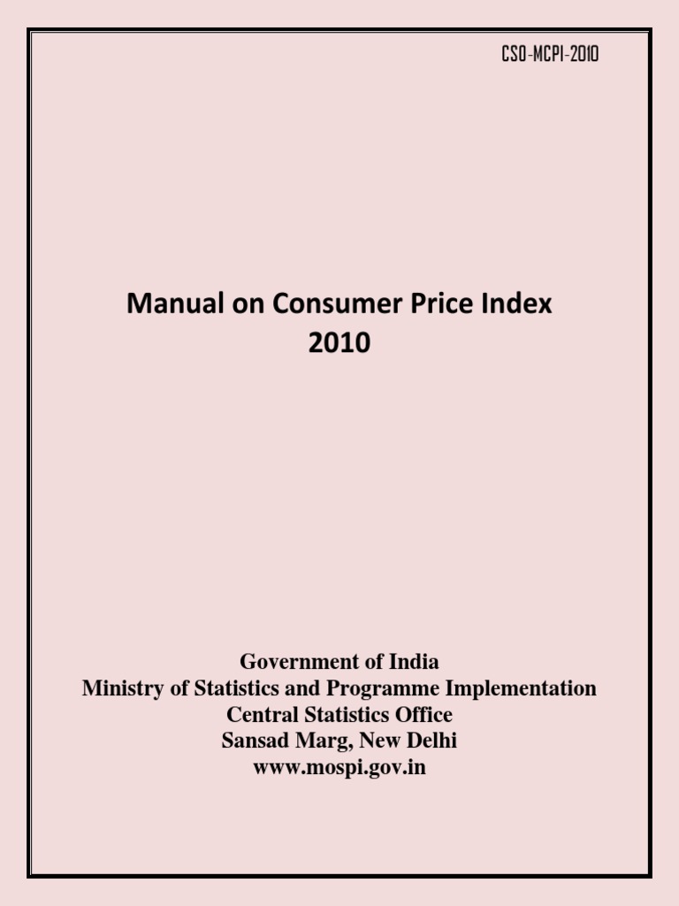 Manual On Consumer Price Index 2010 Pdf Consumer Price Index