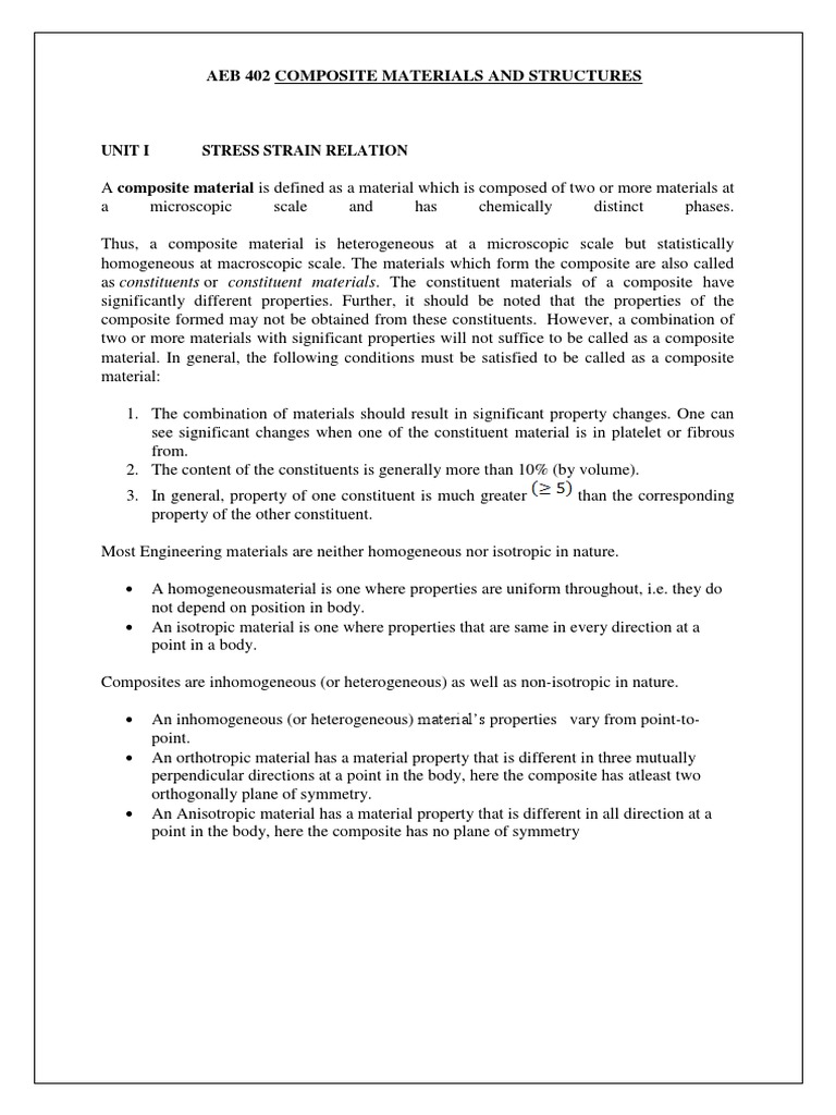 Unit-1 - CMS | PDF | Composite Material | Fibers