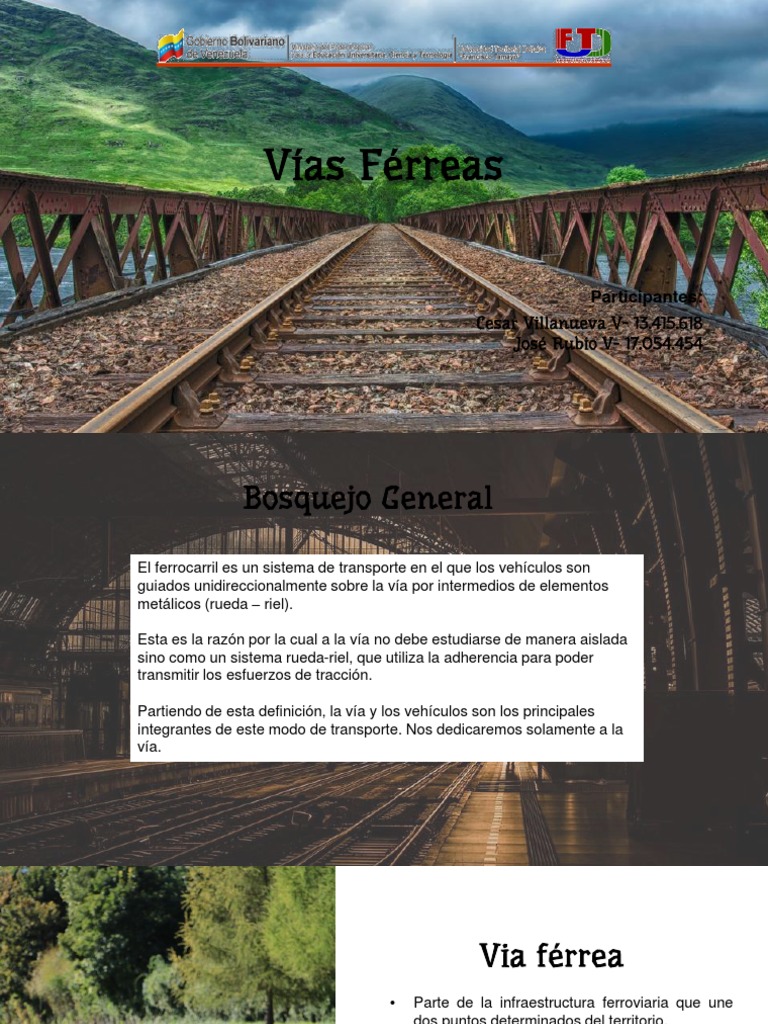 Presentacion Vias Ferreas | PDF | Track (transporte ferroviario) | Infraestructura ferroviaria