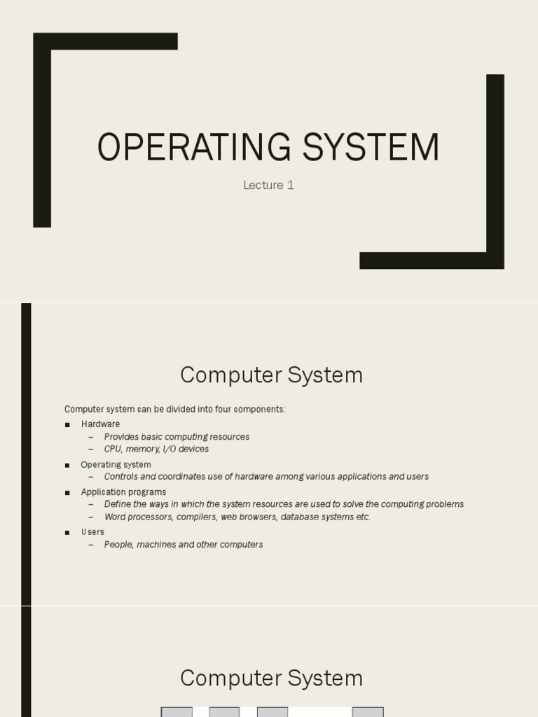 Lec 01 | Download Free PDF | Operating System | Process (Computing)