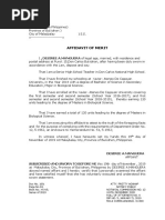 Affidavit of Authenticity of Document | Affidavit | Legal Procedure ...