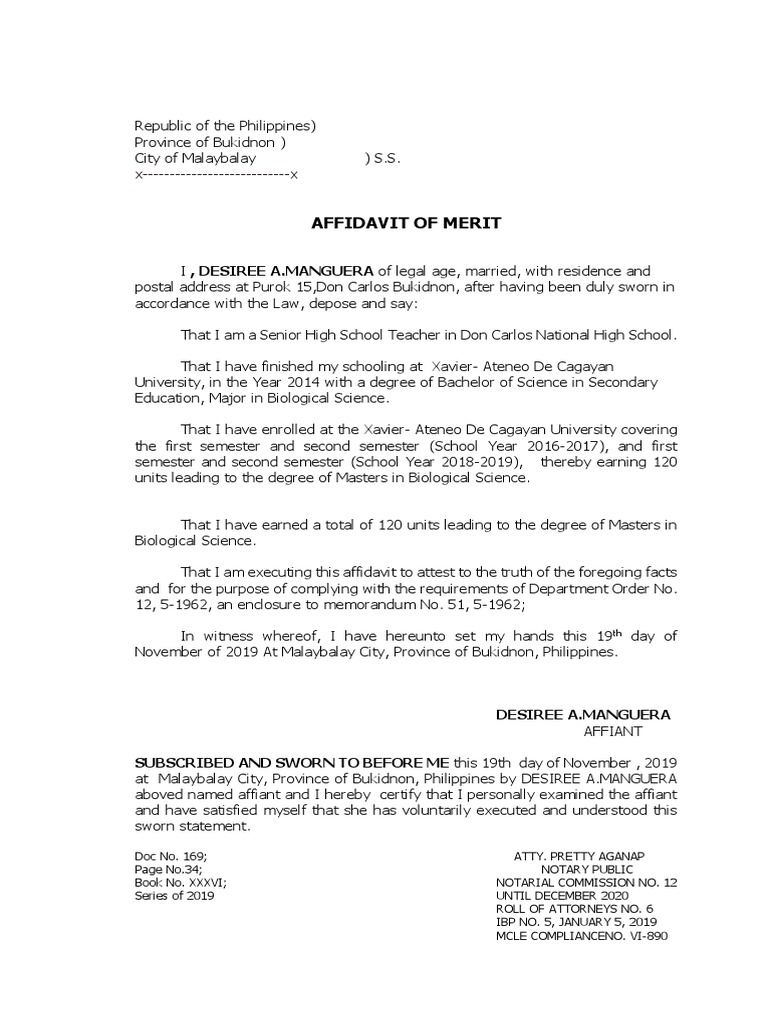 Affidavit of Merit | PDF | Affidavit | Document