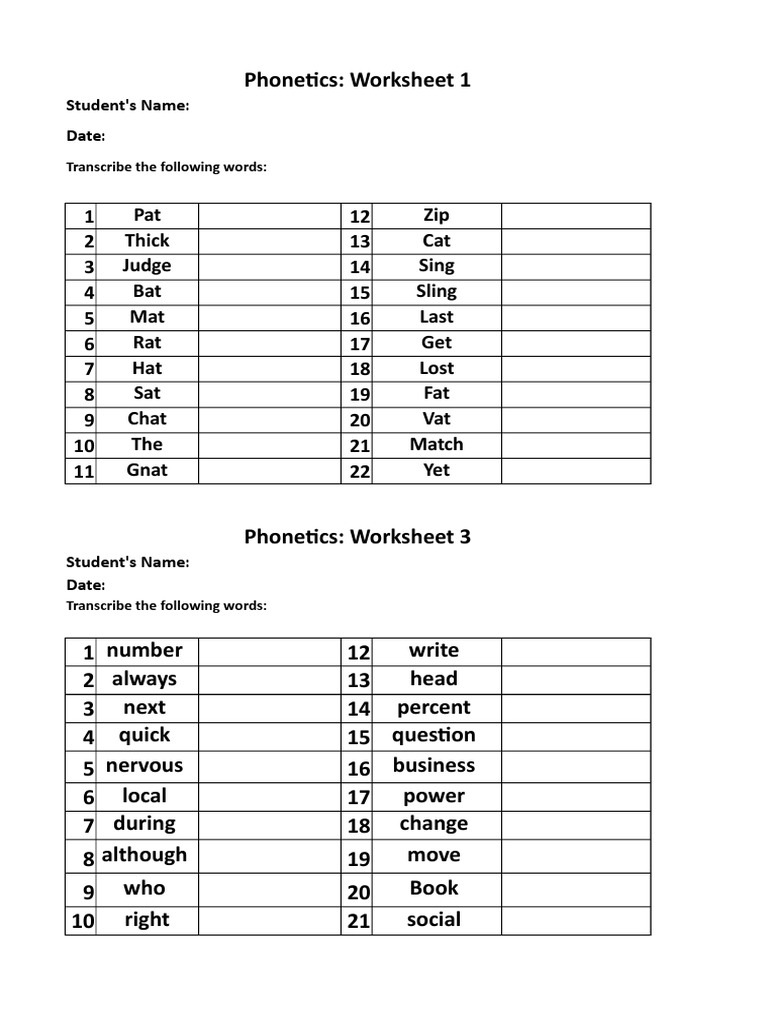 Phonetics Worksheets 1 | PDF
