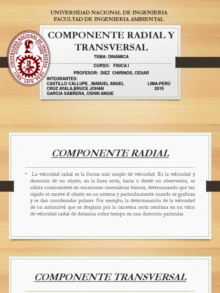 Componente Radial y Transversal Final | PDF | Velocidad | Espacio