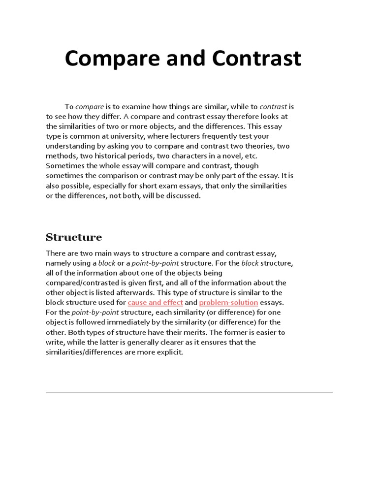 Compare and Contrast | PDF